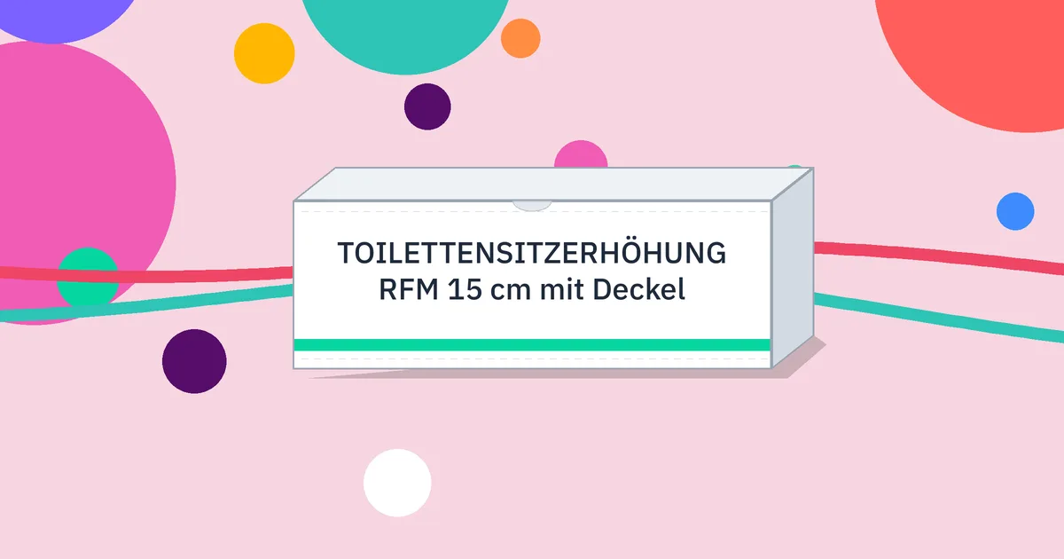 Symbolbild: Packung mit der Aufschrift TOILETTENSITZERHÖHUNG RFM 15 cm mit Deckel (PZN 02522719) – Verfügbarkeit und Bezug in Apotheken in Frankfurt am Main