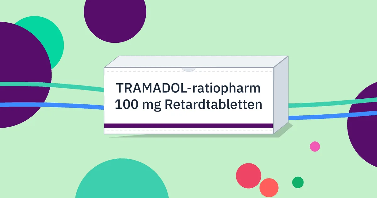 Symbolbild: Packung mit der Aufschrift TRAMADOL-ratiopharm 100 mg Retardtabletten (PZN 07260477) – Verfügbarkeit und Bezug in Apotheken in Frankfurt am Main