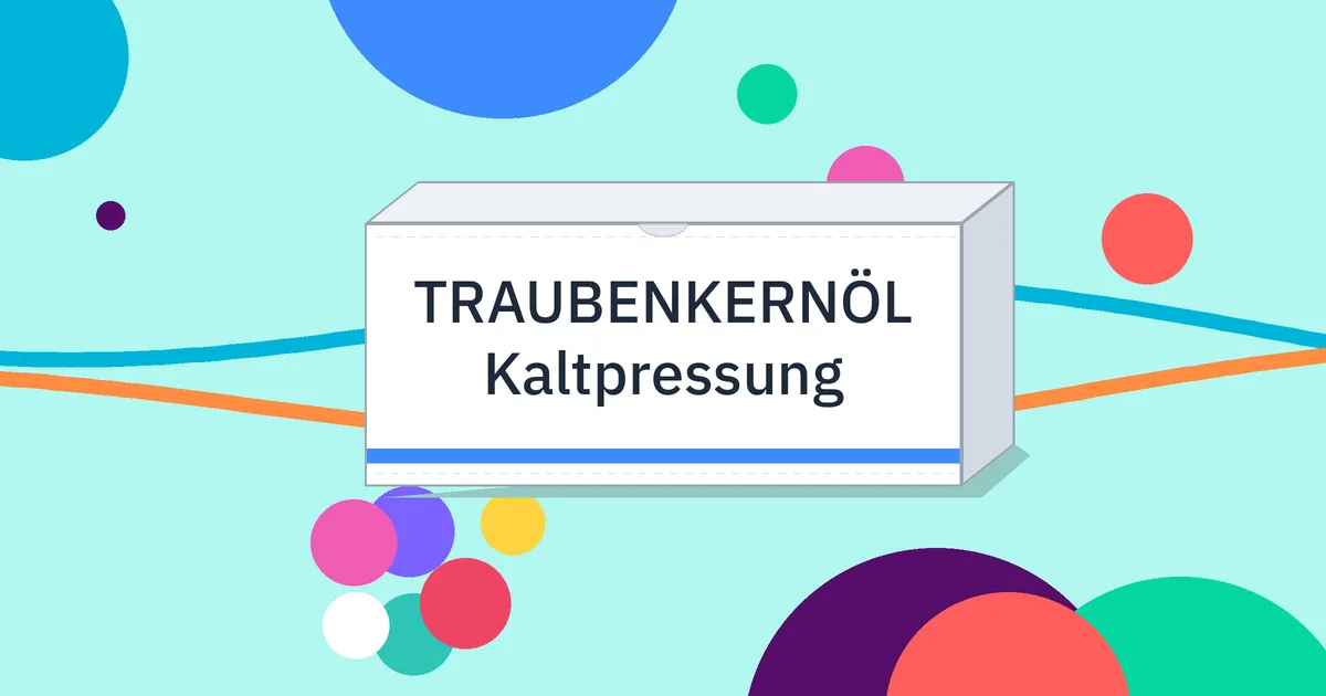 Symbolbild: Packung mit der Aufschrift TRAUBENKERNÖL Kaltpressung (PZN 04142518) – Verfügbarkeit und Bezug in Apotheken in Frankfurt am Main