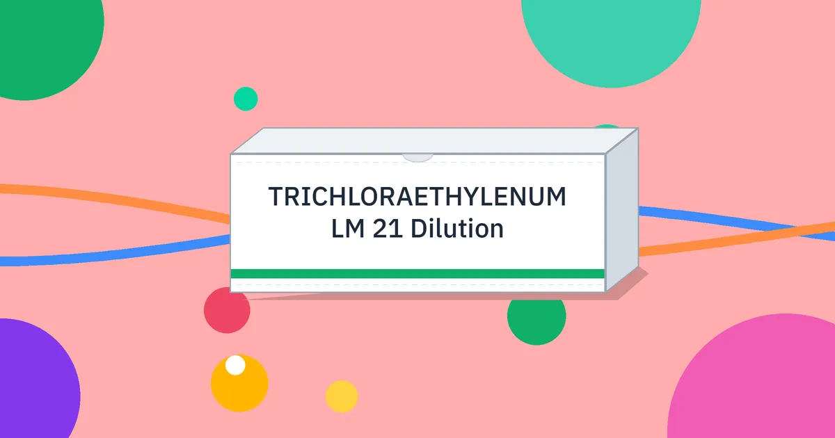 Symbolbild: Packung mit der Aufschrift TRICHLORAETHYLENUM LM 21 Dilution (PZN 13692040) – Verfügbarkeit und Bezug in Apotheken in Frankfurt am Main