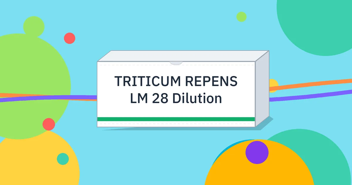 Symbolbild: Packung mit der Aufschrift TRITICUM REPENS LM 28 Dilution (PZN 13251815) – Verfügbarkeit und Bezug in Apotheken in Frankfurt am Main