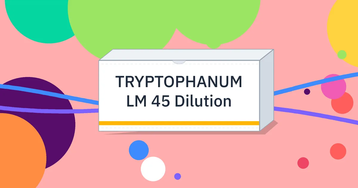 Symbolbild: Packung mit der Aufschrift TRYPTOPHANUM LM 45 Dilution (PZN 13253725) – Verfügbarkeit und Bezug in Apotheken in Frankfurt am Main