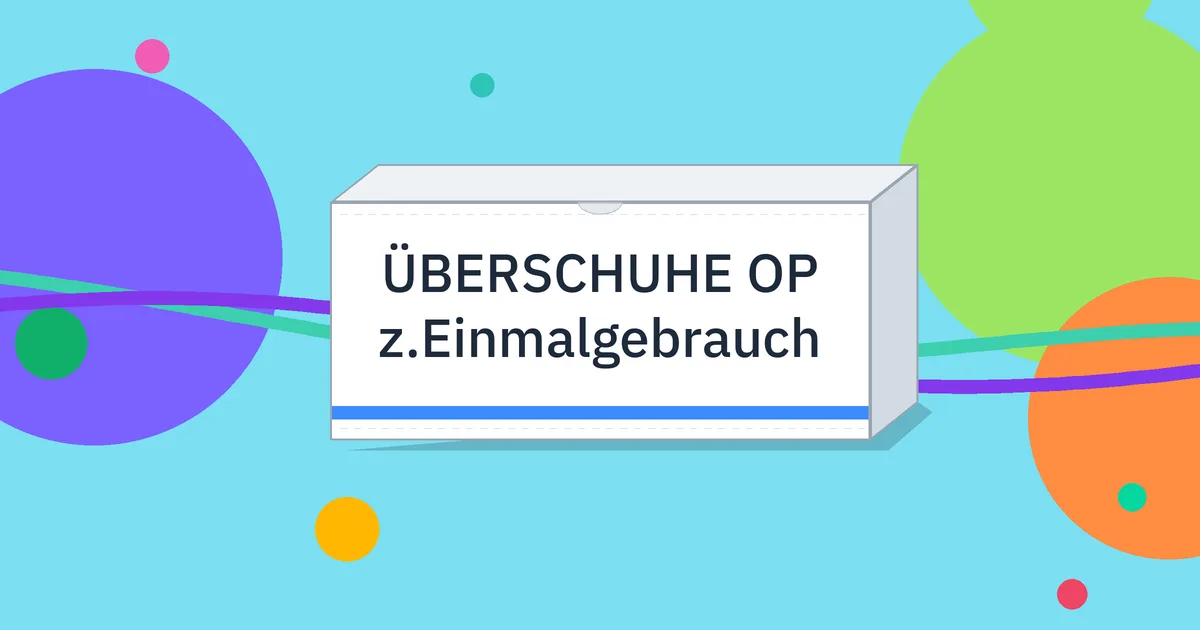 Symbolbild: Packung mit der Aufschrift ÜBERSCHUHE OP z.Einmalgebrauch (PZN 03027376) – Verfügbarkeit und Bezug in Apotheken in Frankfurt am Main