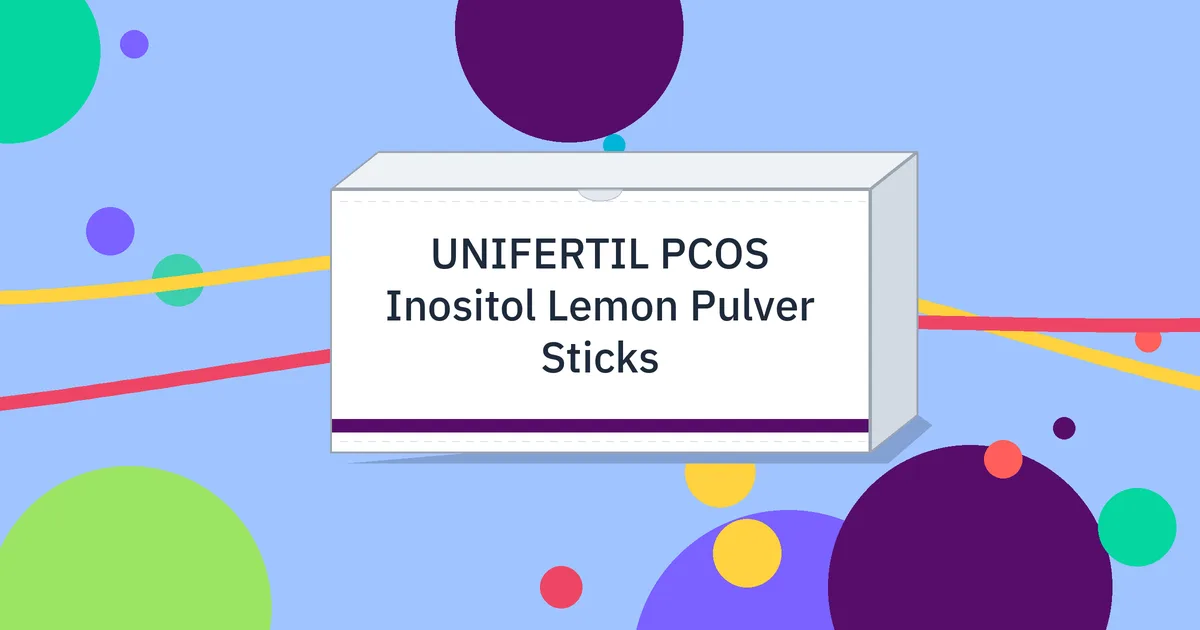 Symbolbild: Packung mit der Aufschrift UNIFERTIL PCOS Inositol Lemon Pulver Sticks (PZN 18879955) – Verfügbarkeit und Bezug in Apotheken in Frankfurt am Main