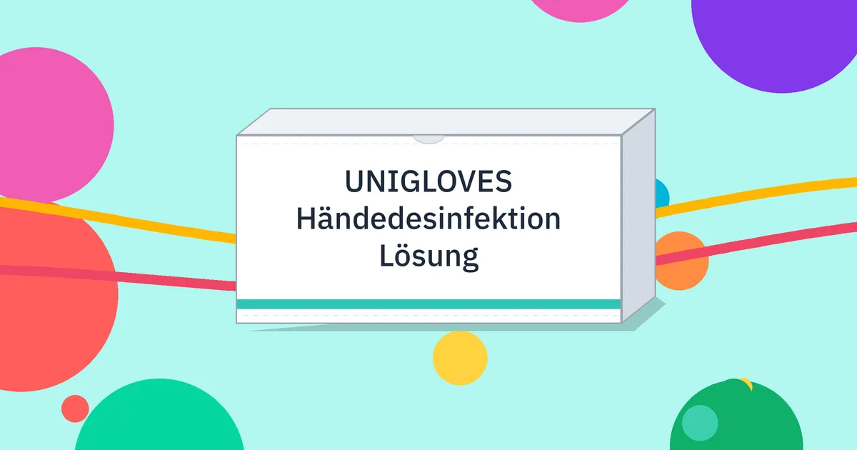 Symbolbild: Packung mit der Aufschrift UNIGLOVES Händedesinfektion Lösung (PZN 18329321) – Verfügbarkeit und Bezug in Apotheken in Frankfurt am Main