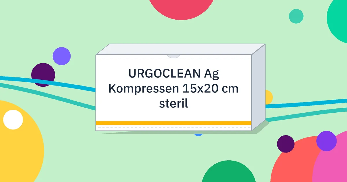 Symbolbild: Packung mit der Aufschrift URGOCLEAN Ag Kompressen 15x20 cm steril (PZN 19854845) – Verfügbarkeit und Bezug in Apotheken in Frankfurt am Main