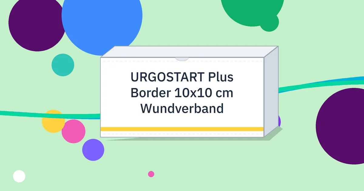Symbolbild: Packung mit der Aufschrift URGOSTART Plus Border 10x10 cm Wundverband (PZN 17859229) – Verfügbarkeit und Bezug in Apotheken in Frankfurt am Main