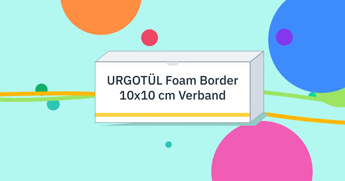 Symbolbild: Packung mit der Aufschrift URGOTÜL Foam Border 10x10 cm Verband (PZN 11539417) – Verfügbarkeit und Bezug in Apotheken in Frankfurt am Main
