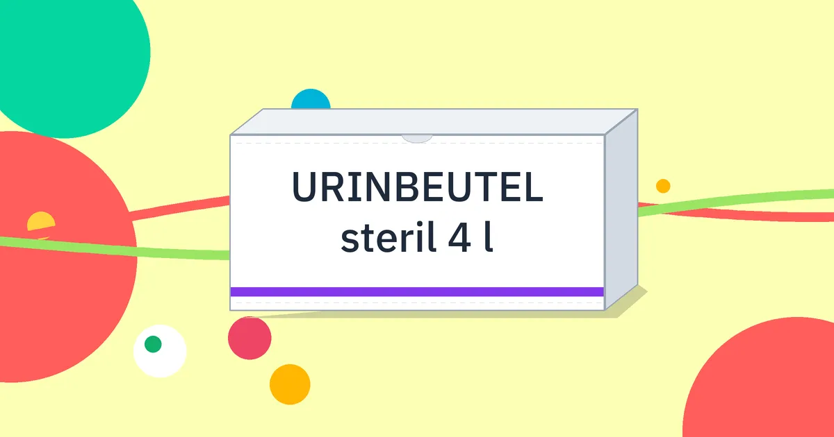Symbolbild: Packung mit der Aufschrift URINBEUTEL steril 4 l (PZN 12742793) – Verfügbarkeit und Bezug in Apotheken in Frankfurt am Main
