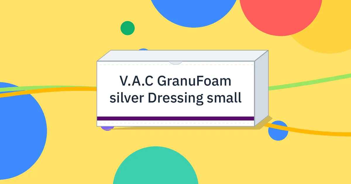 Symbolbild: Packung mit der Aufschrift V.A.C GranuFoam silver Dressing small (PZN 16832027) – Verfügbarkeit und Bezug in Apotheken in Frankfurt am Main