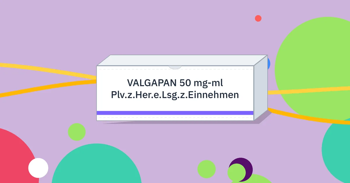 Symbolbild: Packung mit der Aufschrift VALGAPAN 50 mg-ml Plv.z.Her.e.Lsg.z.Einnehmen (PZN 18892453) – Verfügbarkeit und Bezug in Apotheken in Frankfurt am Main