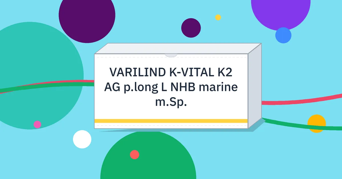 Symbolbild: Packung mit der Aufschrift VARILIND K-VITAL K2 AG p.long L NHB marine m.Sp. (PZN 20564785) – Verfügbarkeit und Bezug in Apotheken in Frankfurt am Main