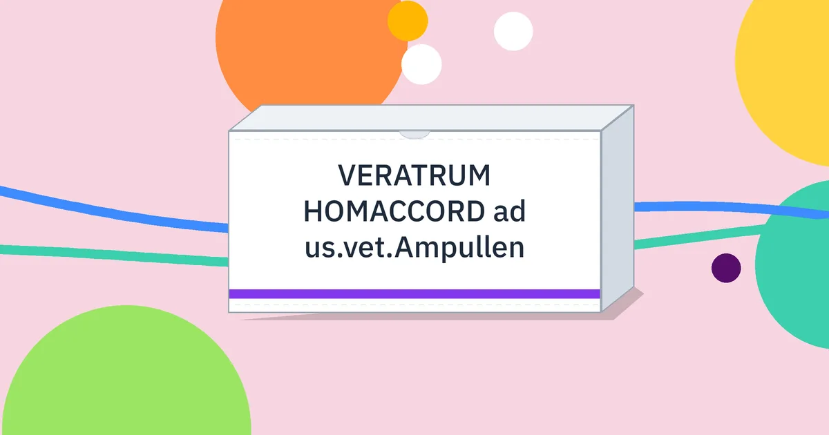 Symbolbild: Packung mit der Aufschrift VERATRUM HOMACCORD ad us.vet.Ampullen (PZN 02760206) – Verfügbarkeit und Bezug in Apotheken in Frankfurt am Main