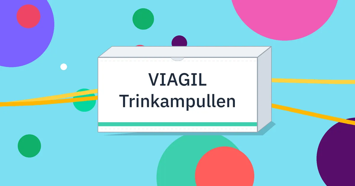 Symbolbild: Packung mit der Aufschrift VIAGIL Trinkampullen (PZN 15433271) – Verfügbarkeit und Bezug in Apotheken in Frankfurt am Main