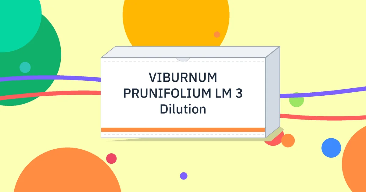 Symbolbild: Packung mit der Aufschrift VIBURNUM PRUNIFOLIUM LM 3 Dilution (PZN 13271574) – Verfügbarkeit und Bezug in Apotheken in Frankfurt am Main