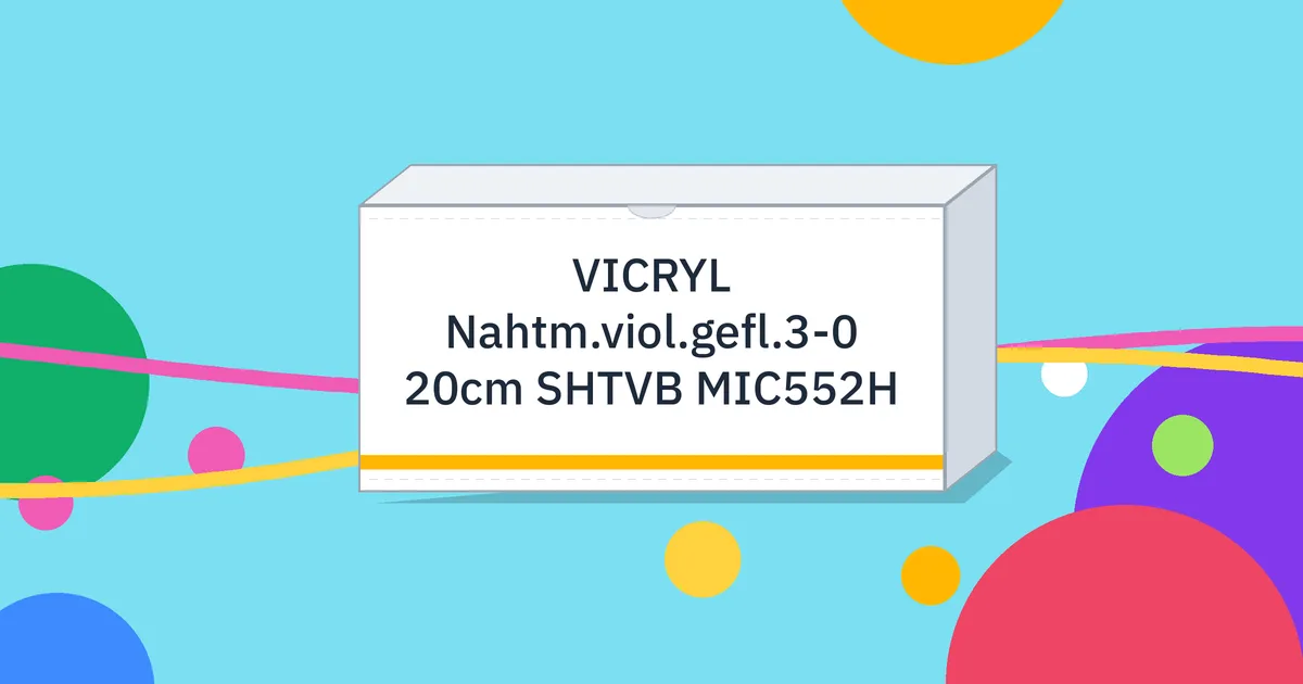 Symbolbild: Packung mit der Aufschrift VICRYL Nahtm.viol.gefl.3-0 20cm SHTVB MIC552H (PZN 20896145) – Verfügbarkeit und Bezug in Apotheken in Frankfurt am Main