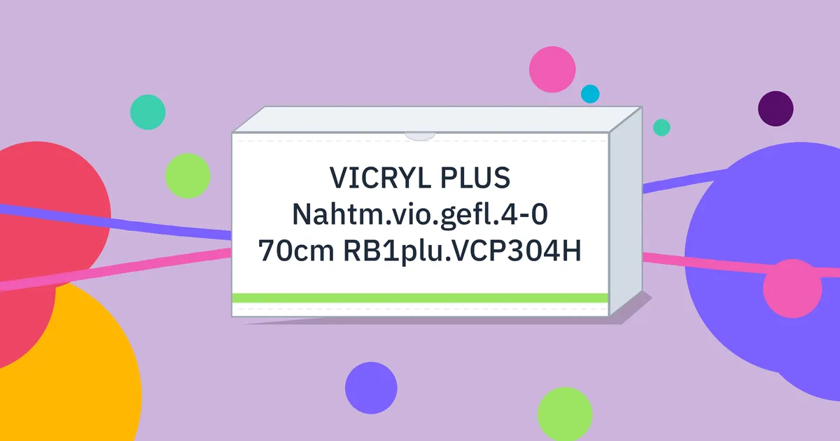 Symbolbild: Packung mit der Aufschrift VICRYL PLUS Nahtm.vio.gefl.4-0 70cm RB1plu.VCP304H (PZN 16798098) – Verfügbarkeit und Bezug in Apotheken in Frankfurt am Main