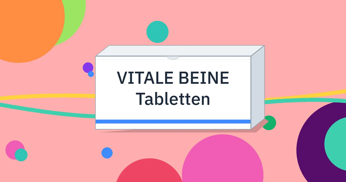 Symbolbild: Packung mit der Aufschrift VITALE BEINE Tabletten (PZN 18163398) – Verfügbarkeit und Bezug in Apotheken in Frankfurt am Main