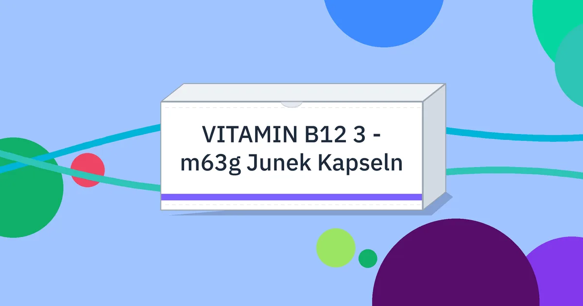 Symbolbild: Packung mit der Aufschrift VITAMIN B12 3 -m63g Junek Kapseln (PZN 10051760) – Verfügbarkeit und Bezug in Apotheken in Frankfurt am Main