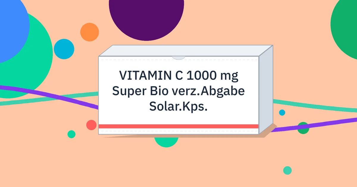 Symbolbild: Packung mit der Aufschrift VITAMIN C 1000 mg Super Bio verz.Abgabe Solar.Kps. (PZN 17255000) – Verfügbarkeit und Bezug in Apotheken in Frankfurt am Main