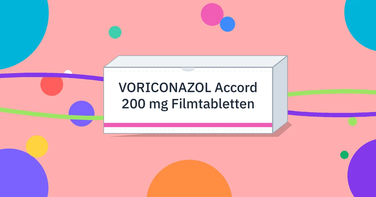 Symbolbild: Packung mit der Aufschrift VORICONAZOL Accord 200 mg Filmtabletten (PZN 16833446) – Verfügbarkeit und Bezug in Apotheken in Frankfurt am Main
