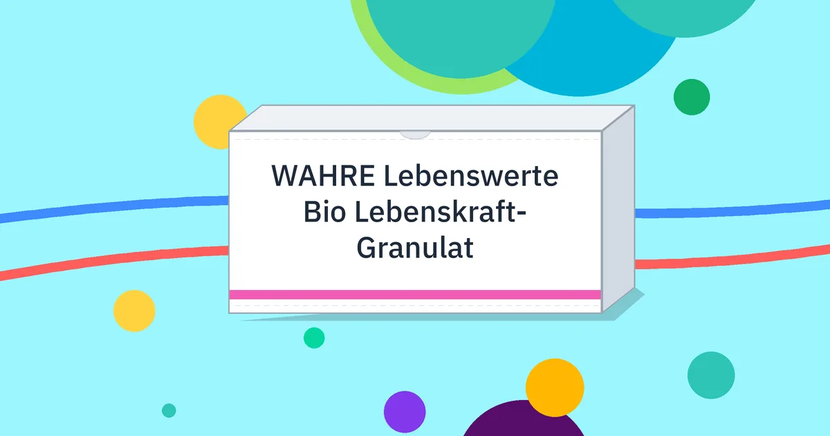 Symbolbild: Packung mit der Aufschrift WAHRE Lebenswerte Bio Lebenskraft-Granulat (PZN 20646626) – Verfügbarkeit und Bezug in Apotheken in Frankfurt am Main