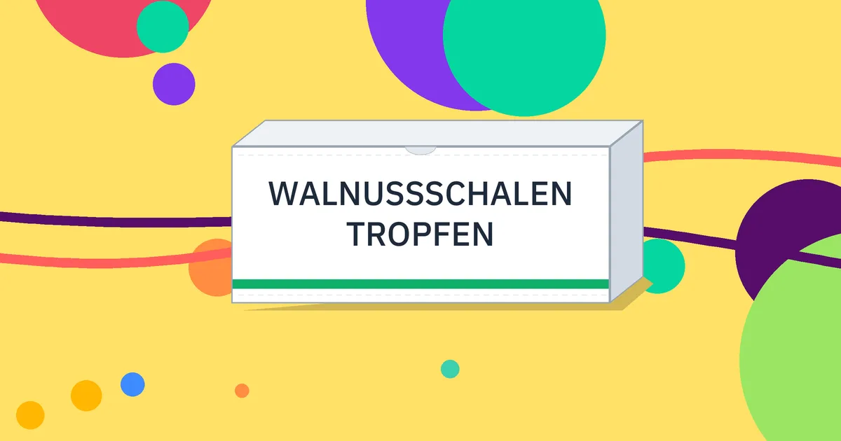 Symbolbild: Packung mit der Aufschrift WALNUSSSCHALEN TROPFEN (PZN 14127974) – Verfügbarkeit und Bezug in Apotheken in Frankfurt am Main