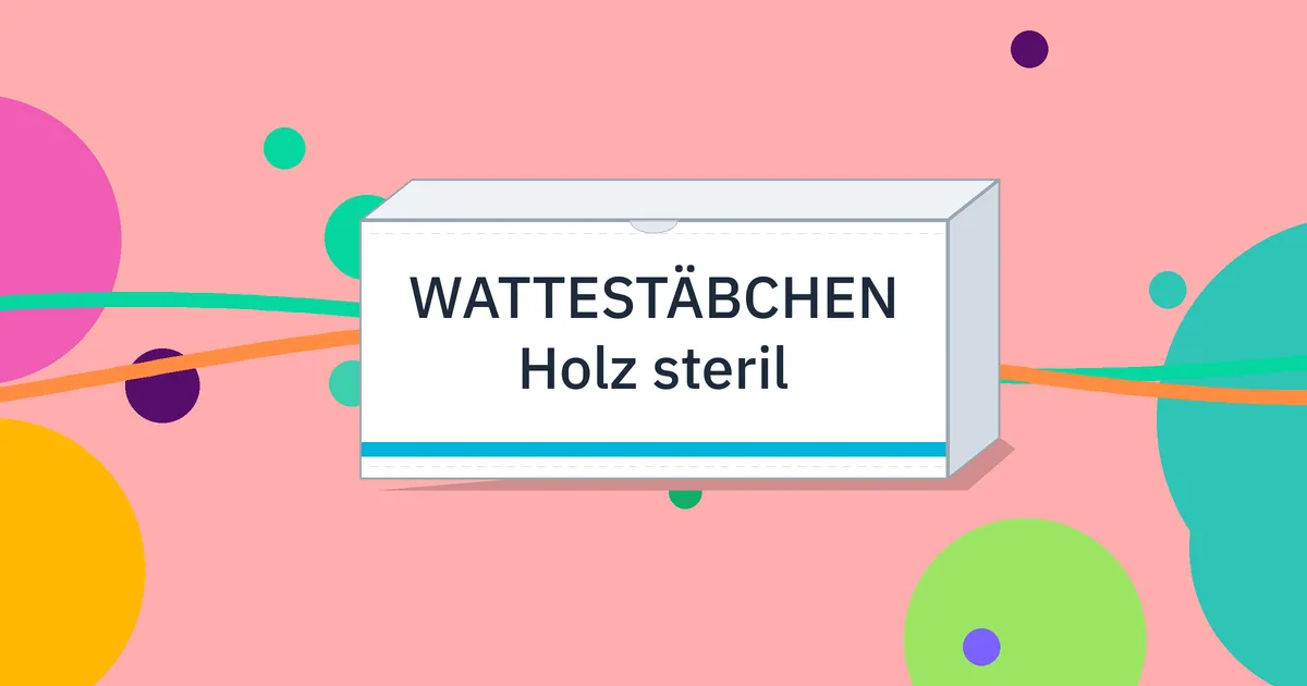 Symbolbild: Packung mit der Aufschrift WATTESTÄBCHEN Holz steril (PZN 00110639) – Verfügbarkeit und Bezug in Apotheken in Frankfurt am Main