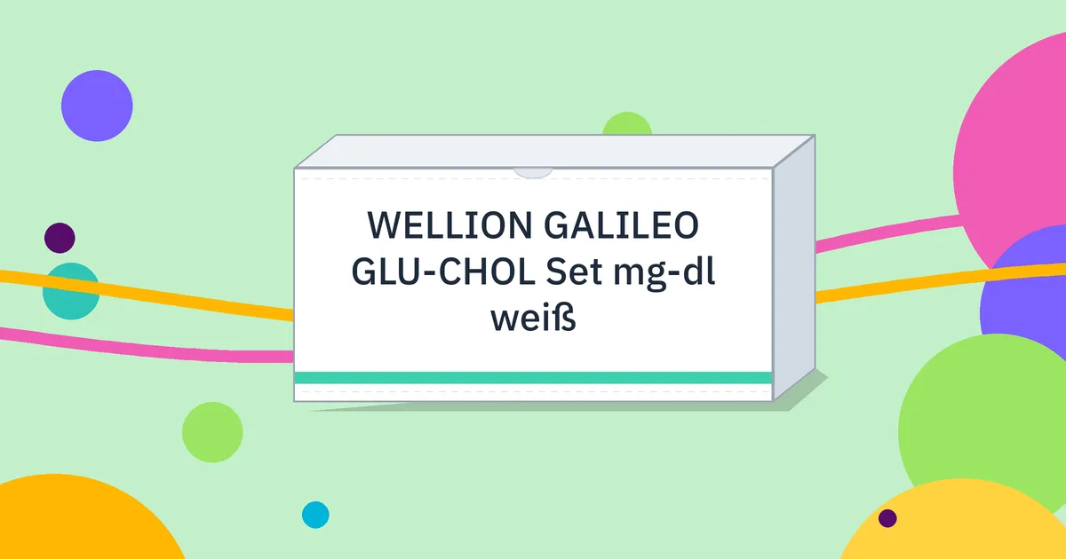 Symbolbild: Packung mit der Aufschrift WELLION GALILEO GLU-CHOL Set mg-dl weiß (PZN 12470219) – Verfügbarkeit und Bezug in Apotheken in Frankfurt am Main