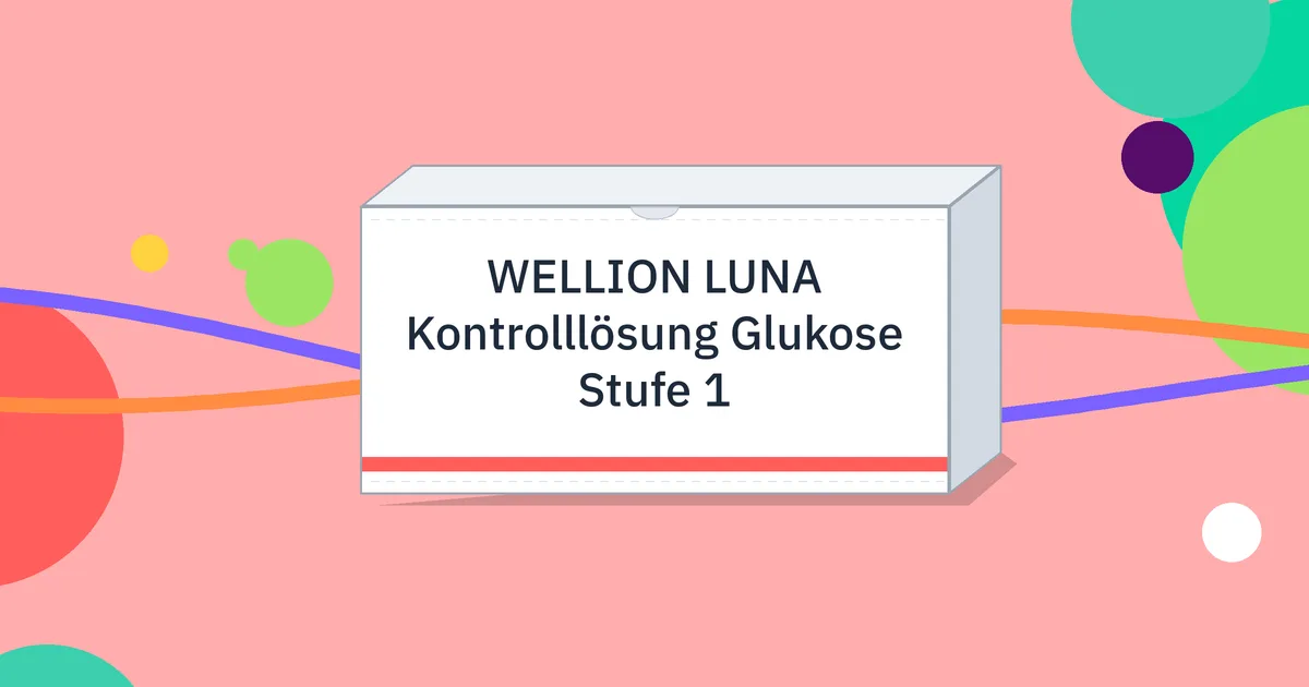 Symbolbild: Packung mit der Aufschrift WELLION LUNA Kontrolllösung Glukose Stufe 1 (PZN 10182806) – Verfügbarkeit und Bezug in Apotheken in Frankfurt am Main