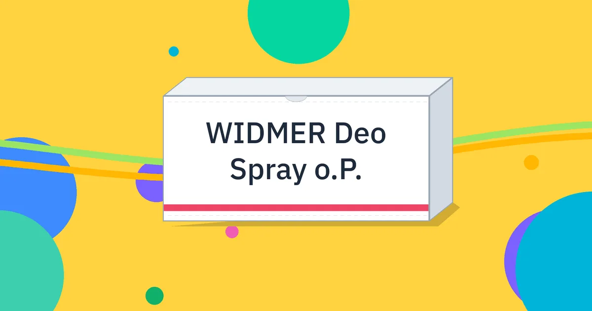Symbolbild: Packung mit der Aufschrift WIDMER Deo Spray o.P. (PZN 09949208) – Verfügbarkeit und Bezug in Apotheken in Frankfurt am Main