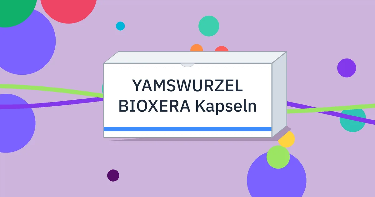 Symbolbild: Packung mit der Aufschrift YAMSWURZEL BIOXERA Kapseln (PZN 20184976) – Verfügbarkeit und Bezug in Apotheken in Frankfurt am Main