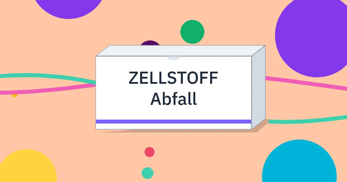 Symbolbild: Packung mit der Aufschrift ZELLSTOFF Abfall (PZN 01722416) – Verfügbarkeit und Bezug in Apotheken in Frankfurt am Main