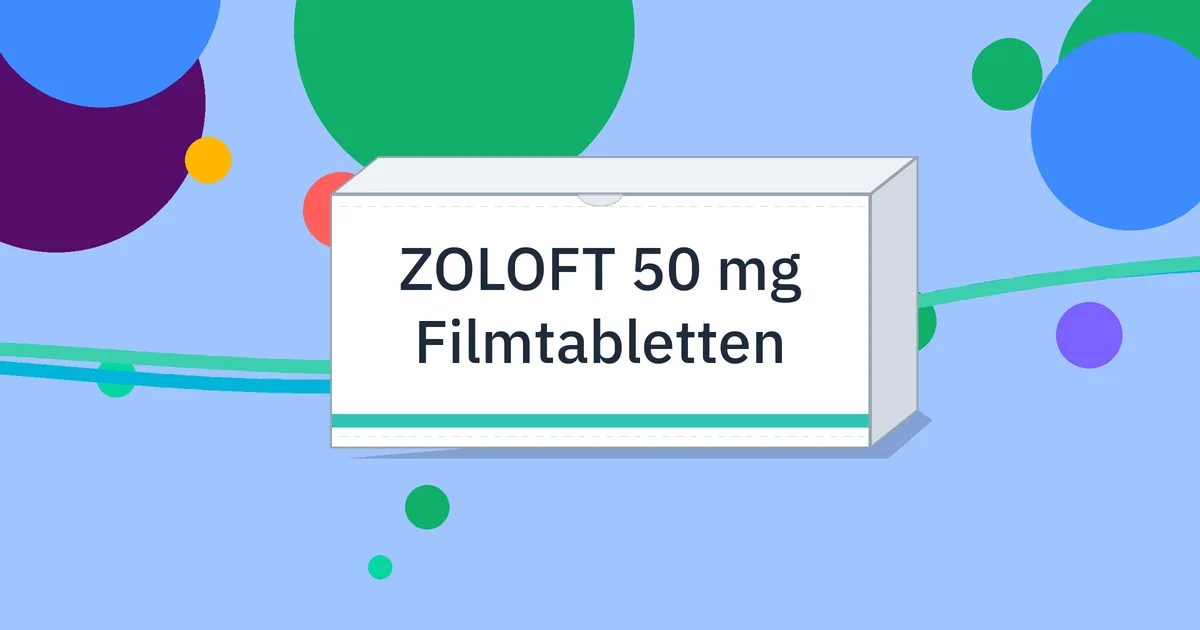 Symbolbild: Packung mit der Aufschrift ZOLOFT 50 mg Filmtabletten (PZN 02743165) – Verfügbarkeit und Bezug in Apotheken in Frankfurt am Main