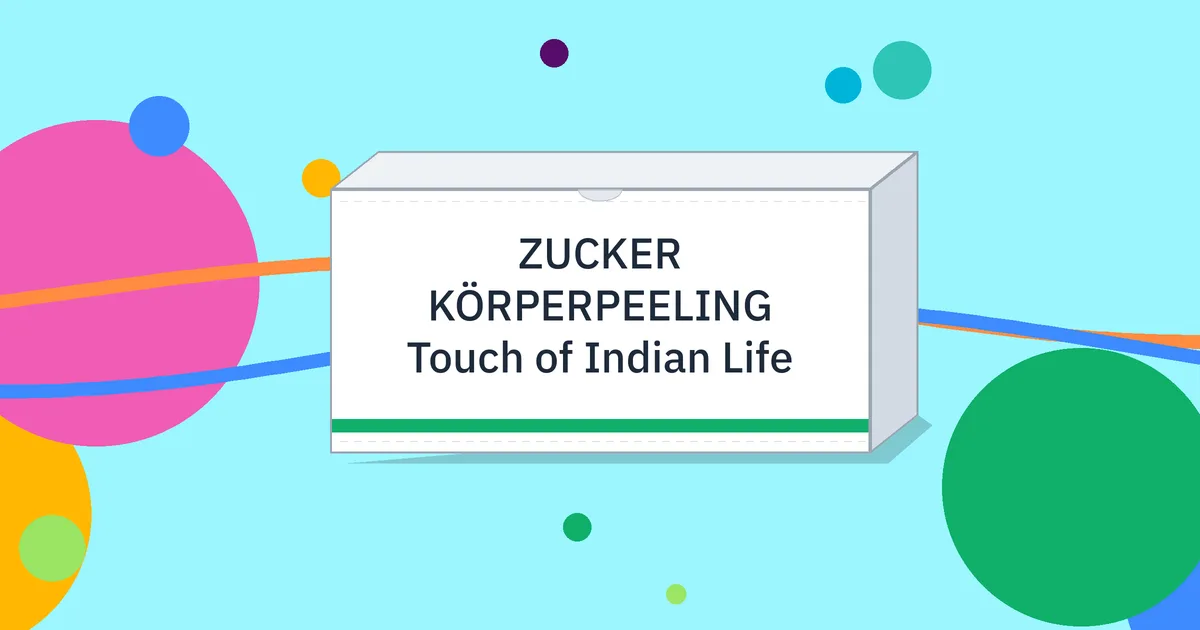 Symbolbild: Packung mit der Aufschrift ZUCKER KÖRPERPEELING Touch of Indian Life (PZN 13973253) – Verfügbarkeit und Bezug in Apotheken in Frankfurt am Main