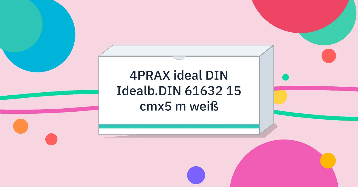 Symbolbild: Packung mit der Aufschrift 4PRAX ideal DIN Idealb.DIN 61632 15 cmx5 m weiß (PZN 20230570) – Verfügbarkeit und Bezug in Apotheken in Frankfurt am Main