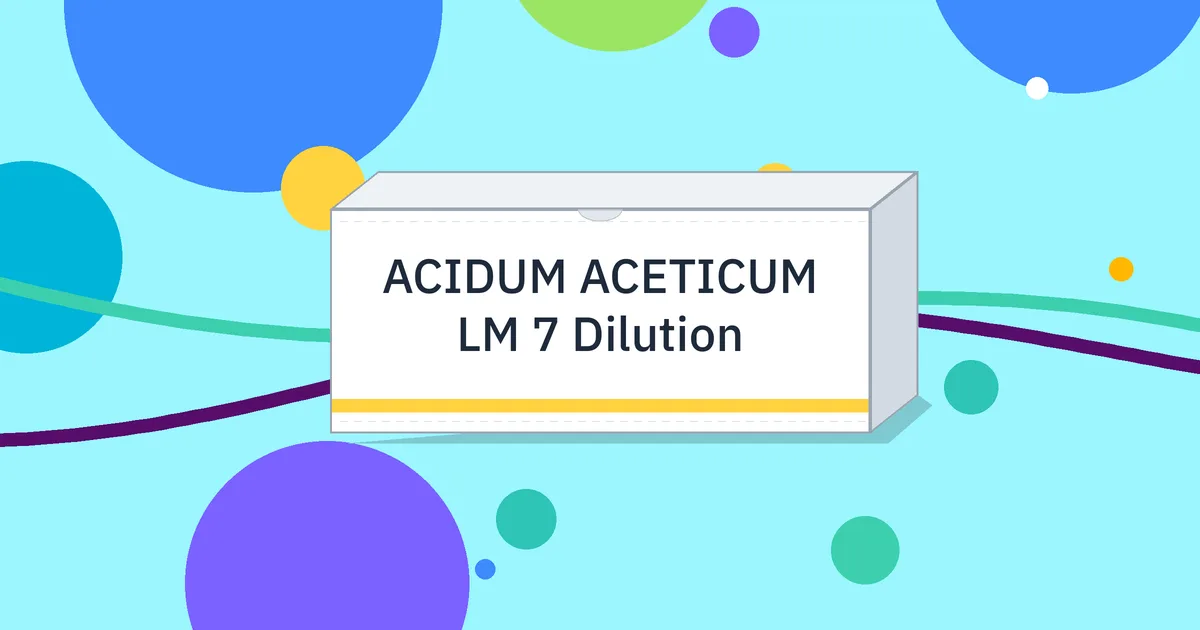 Symbolbild: Packung mit der Aufschrift ACIDUM ACETICUM LM 7 Dilution (PZN 13266805) – Verfügbarkeit und Bezug in Apotheken in Frankfurt am Main