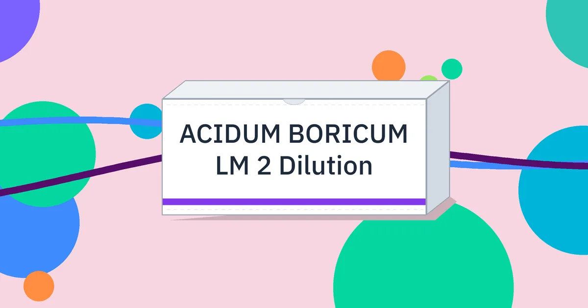 Symbolbild: Packung mit der Aufschrift ACIDUM BORICUM LM 2 Dilution (PZN 13269519) – Verfügbarkeit und Bezug in Apotheken in Frankfurt am Main