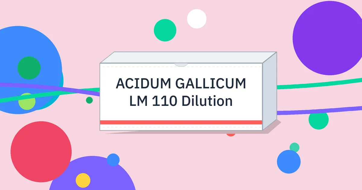 Symbolbild: Packung mit der Aufschrift ACIDUM GALLICUM LM 110 Dilution (PZN 13276181) – Verfügbarkeit und Bezug in Apotheken in Frankfurt am Main