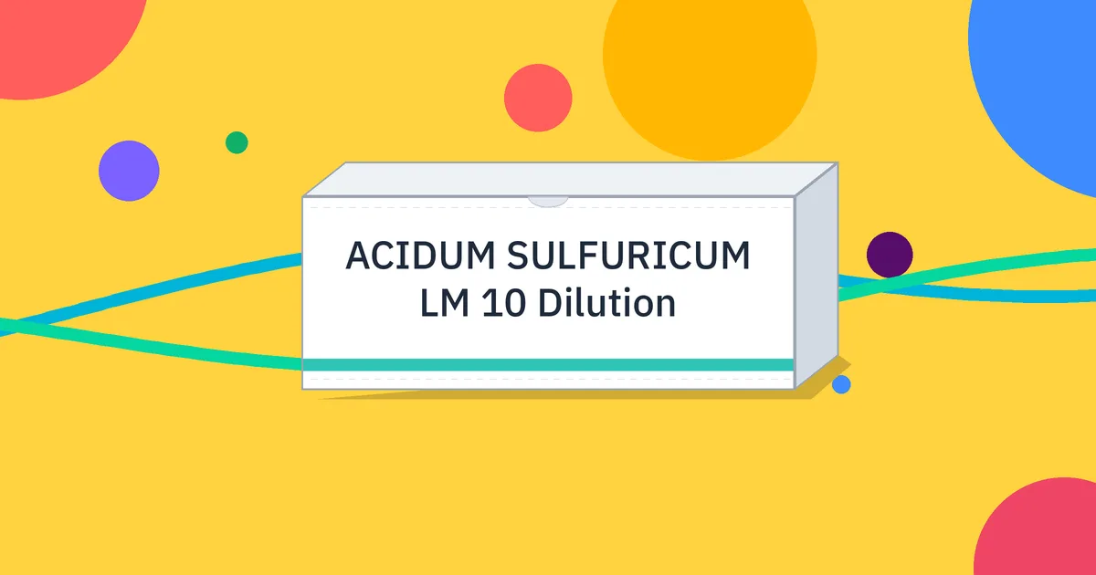 Symbolbild: Packung mit der Aufschrift ACIDUM SULFURICUM LM 10 Dilution (PZN 12754000) – Verfügbarkeit und Bezug in Apotheken in Frankfurt am Main