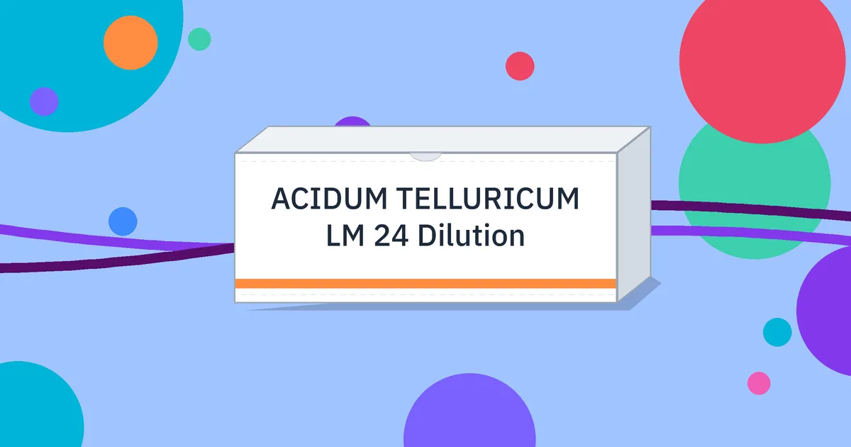 Symbolbild: Packung mit der Aufschrift ACIDUM TELLURICUM LM 24 Dilution (PZN 13287960) – Verfügbarkeit und Bezug in Apotheken in Frankfurt am Main