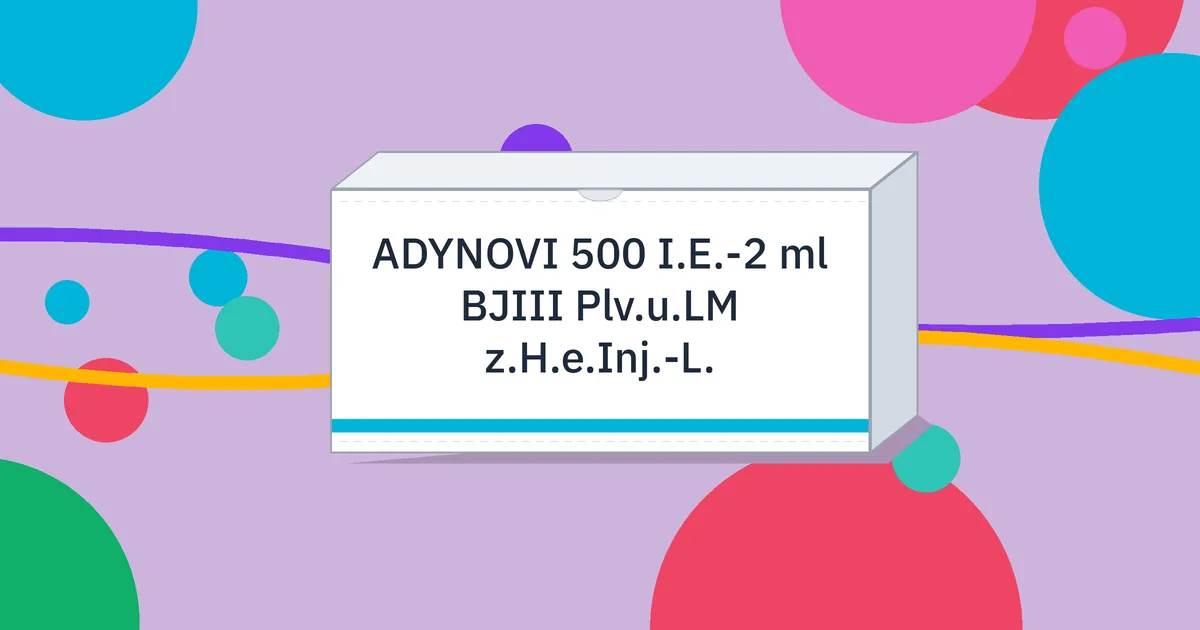 Symbolbild: Packung mit der Aufschrift ADYNOVI 500 I.E.-2 ml BJIII Plv.u.LM z.H.e.Inj.-L. (PZN 12571877) – Verfügbarkeit und Bezug in Apotheken in Frankfurt am Main