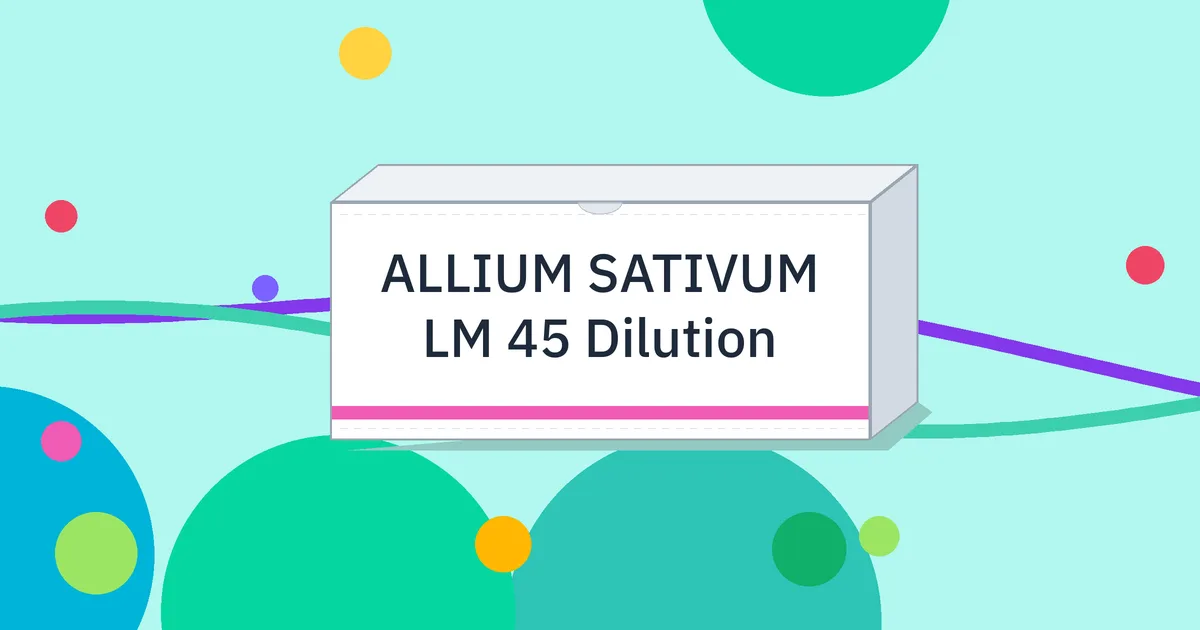 Symbolbild: Packung mit der Aufschrift ALLIUM SATIVUM LM 45 Dilution (PZN 13311782) – Verfügbarkeit und Bezug in Apotheken in Frankfurt am Main