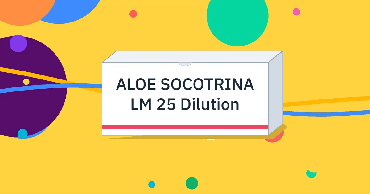 Symbolbild: Packung mit der Aufschrift ALOE SOCOTRINA LM 25 Dilution (PZN 13313551) – Verfügbarkeit und Bezug in Apotheken in Frankfurt am Main