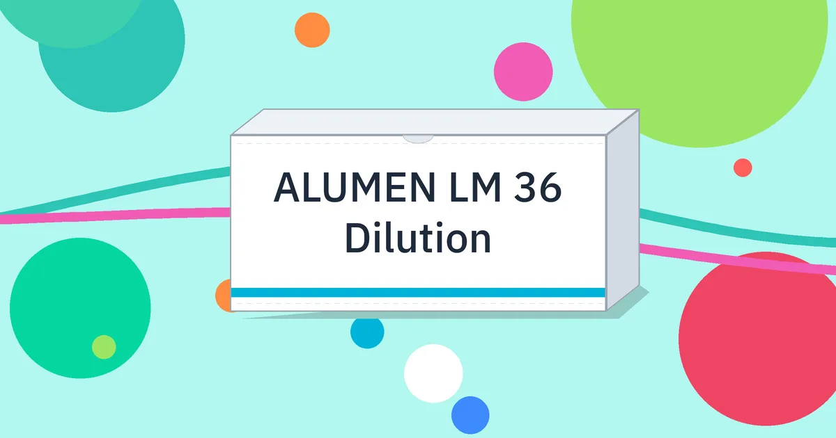 Symbolbild: Packung mit der Aufschrift ALUMEN LM 36 Dilution (PZN 12758245) – Verfügbarkeit und Bezug in Apotheken in Frankfurt am Main
