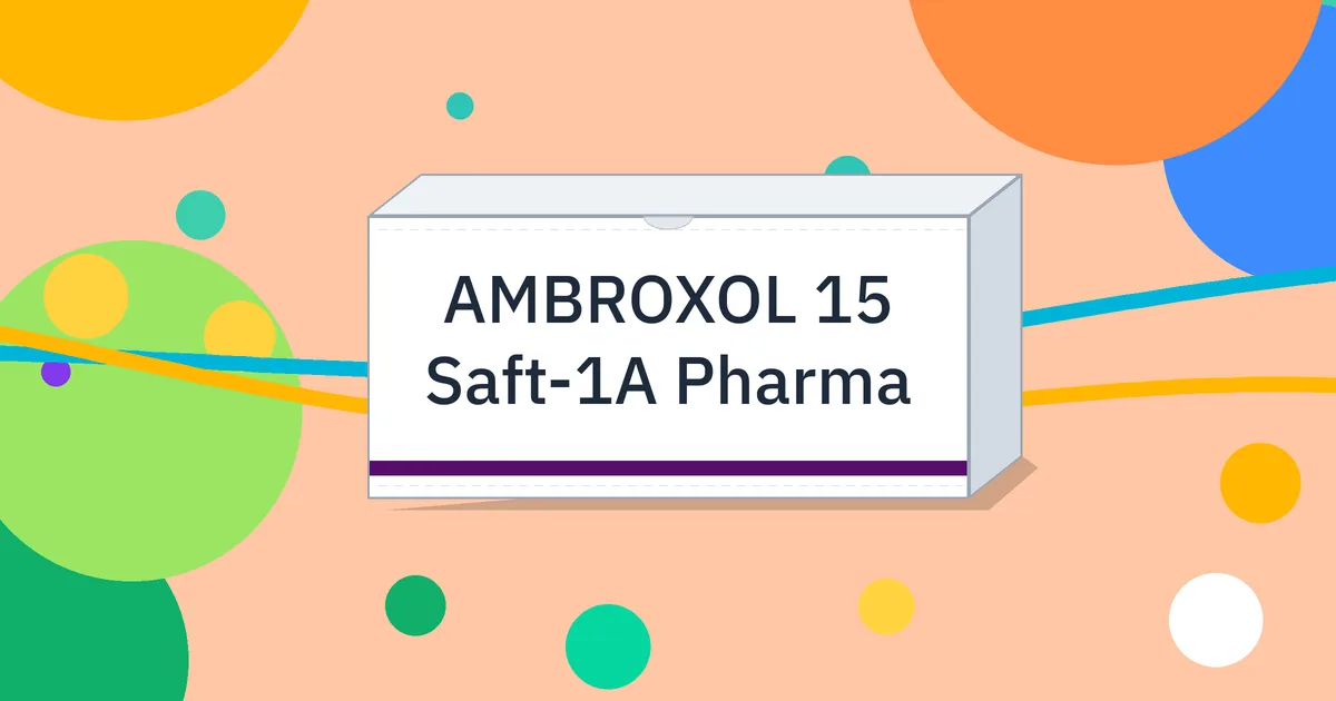 Symbolbild: Packung mit der Aufschrift AMBROXOL 15 Saft-1A Pharma (PZN 03201319) – Verfügbarkeit und Bezug in Apotheken in Frankfurt am Main