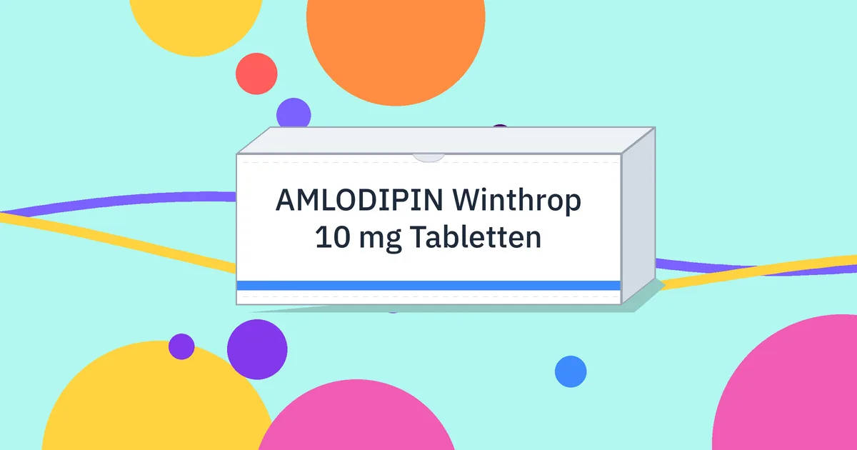 Symbolbild: Packung mit der Aufschrift AMLODIPIN Winthrop 10 mg Tabletten (PZN 02146564) – Verfügbarkeit und Bezug in Apotheken in Frankfurt am Main