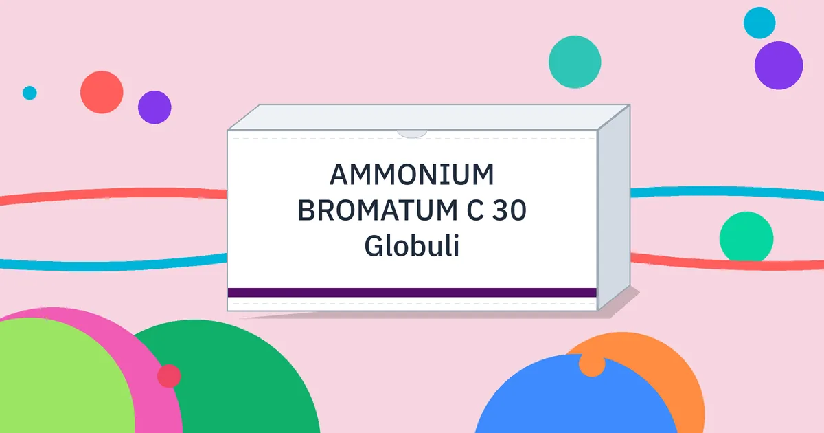 Symbolbild: Packung mit der Aufschrift AMMONIUM BROMATUM C 30 Globuli (PZN 07246000) – Verfügbarkeit und Bezug in Apotheken in Frankfurt am Main