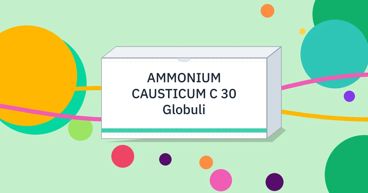 Symbolbild: Packung mit der Aufschrift AMMONIUM CAUSTICUM C 30 Globuli (PZN 16688814) – Verfügbarkeit und Bezug in Apotheken in Frankfurt am Main