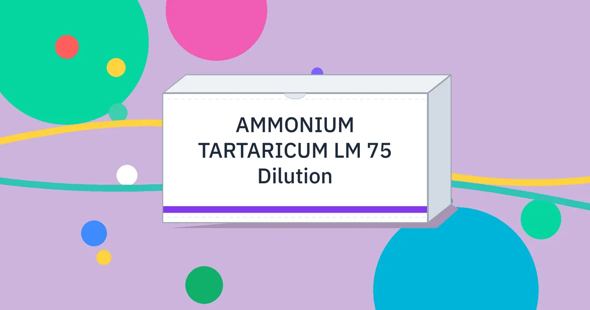 Symbolbild: Packung mit der Aufschrift AMMONIUM TARTARICUM LM 75 Dilution (PZN 12761796) – Verfügbarkeit und Bezug in Apotheken in Frankfurt am Main